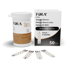 FORA Glucose Test Strips (50ct) - For Test N'Go Advance Series Meters
